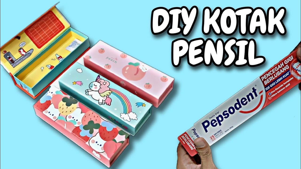 Membuat kotak pensil dari kardus kotak odol | Ide kreatif dari kardus ...