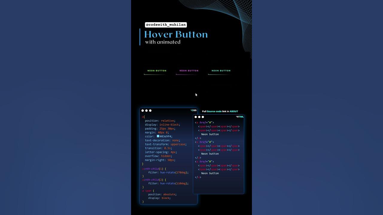 Hover Buttons Pure Css ️ Codewith Muhilan Css Coding Youtube