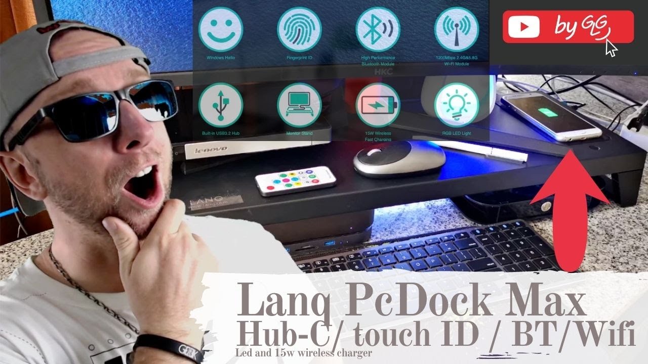 Win 2 Lanq PcDock Pro HUB USB C with LED, Wifi Booster,Bluetooth and ...