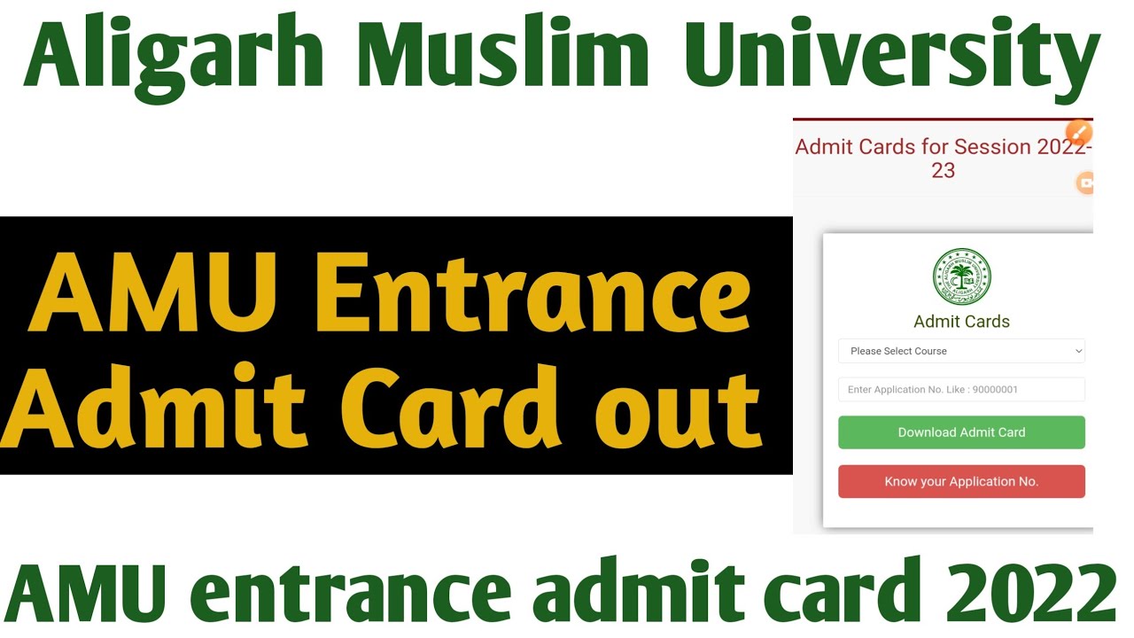 AMU Entrance admit card 2022 out AMU 1st 6th 9th 11th diploma Ba BSC ...