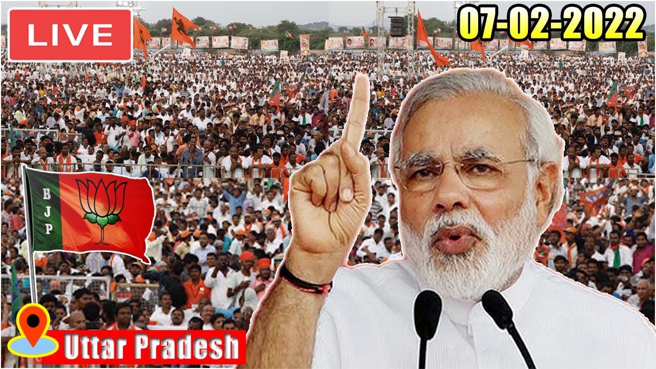 BJP LIVE : PM Modi Jan Chaupal Bijnor Rally in Uttar Pradesh | Election ...