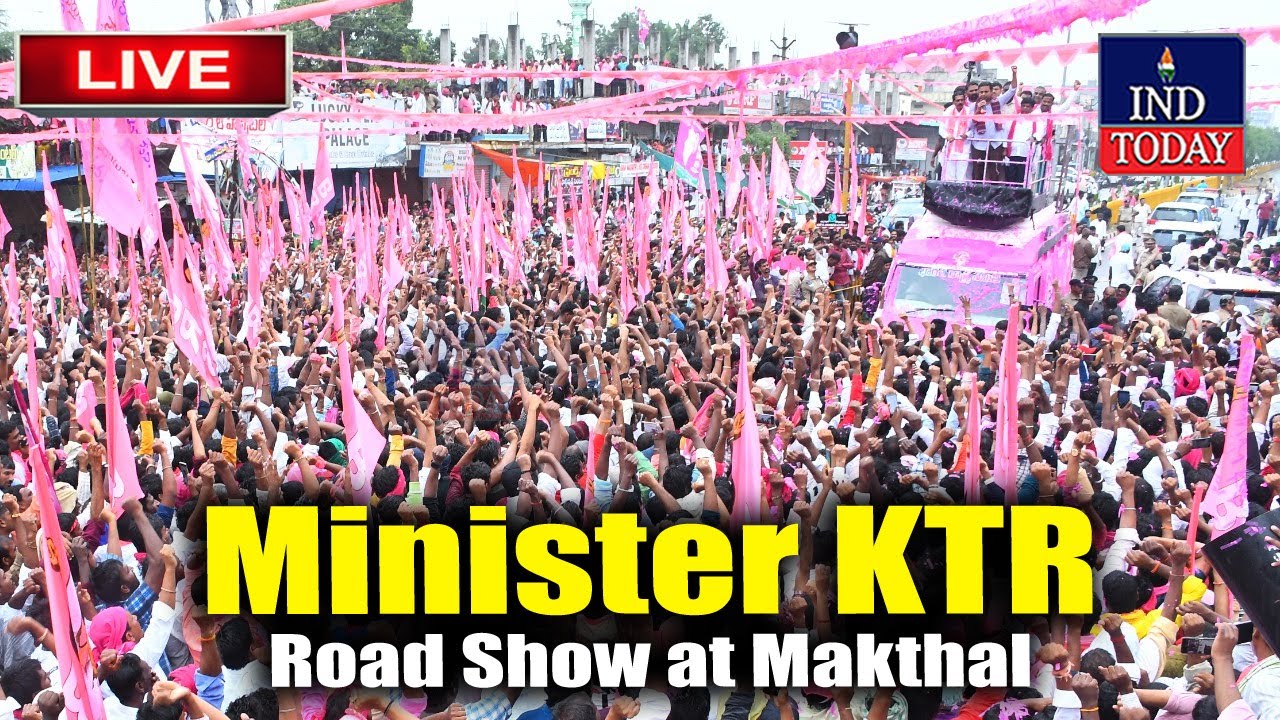 🔴LIVE: KTR Roadshow at Makthal | #telanganaelections2023 | IND Today ...