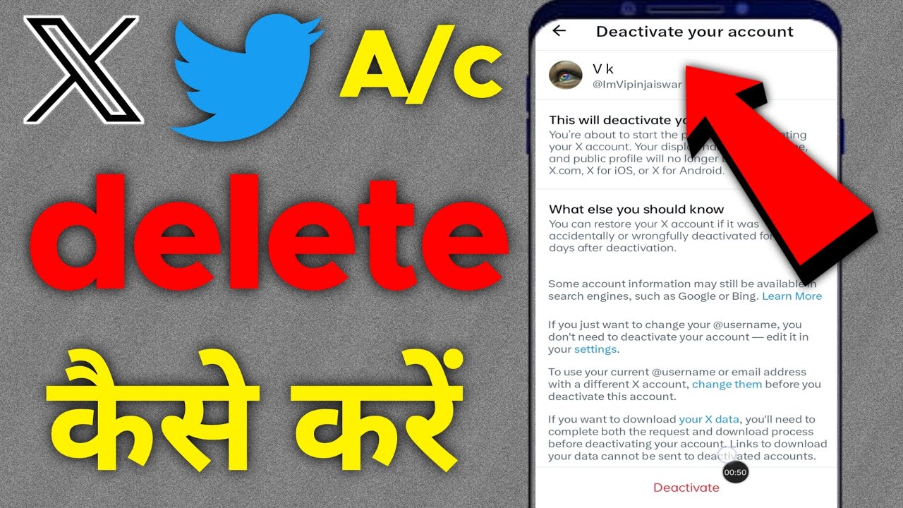 How to Deactivate X Twitter Account Permanently | How to delete x ...