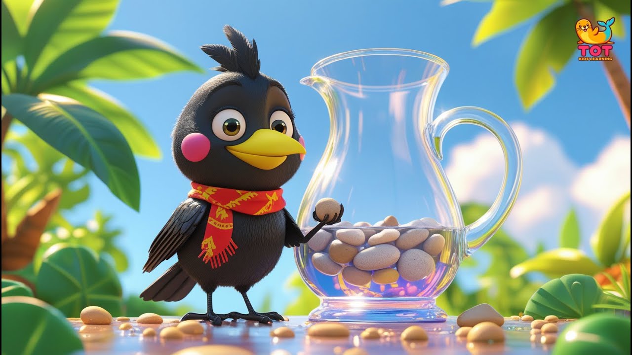 The Thirsty Crow 🐦 | Moral Story for Kids in 3D Animation | Learn ...