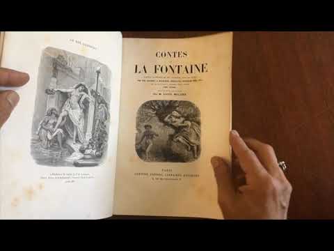 Fables of La Fontaine c.1870 Illustrated lovely massive leather book woodcuts by famous artists