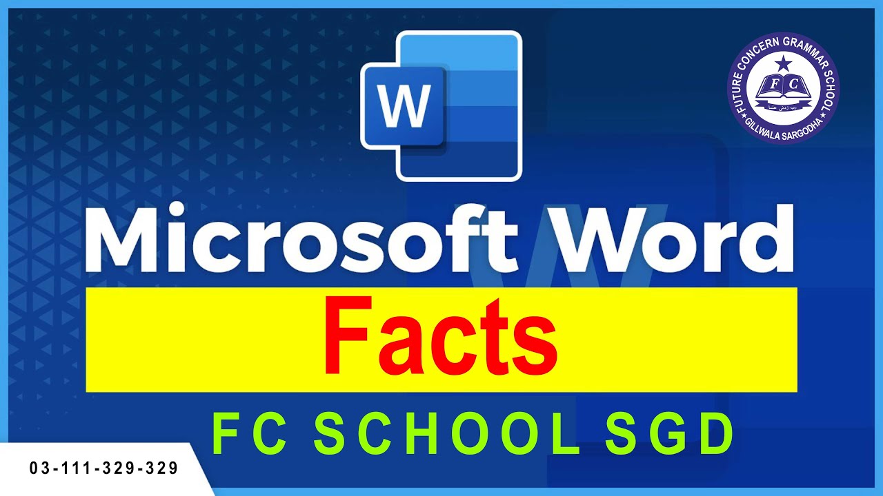 MS Word facts | FCG School | FCGV 1269 - YouTube