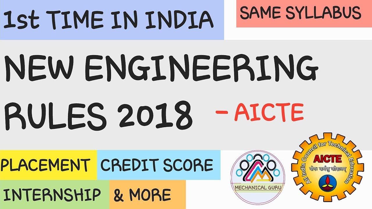 NEW ENGINEERING RULES 2018 –AICTE : CREDIT SCORE, SYLLABUS, INTERNSHIP ...