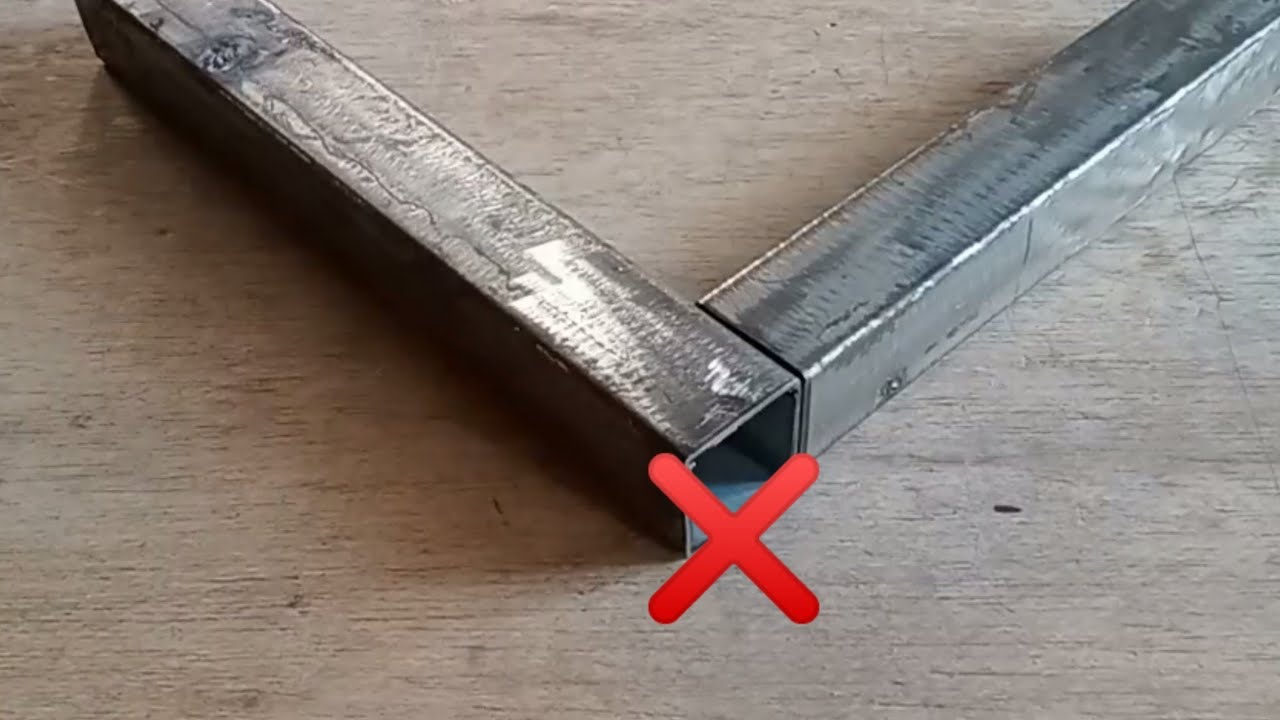 easy way to cut 90 degree hollow pipe - YouTube