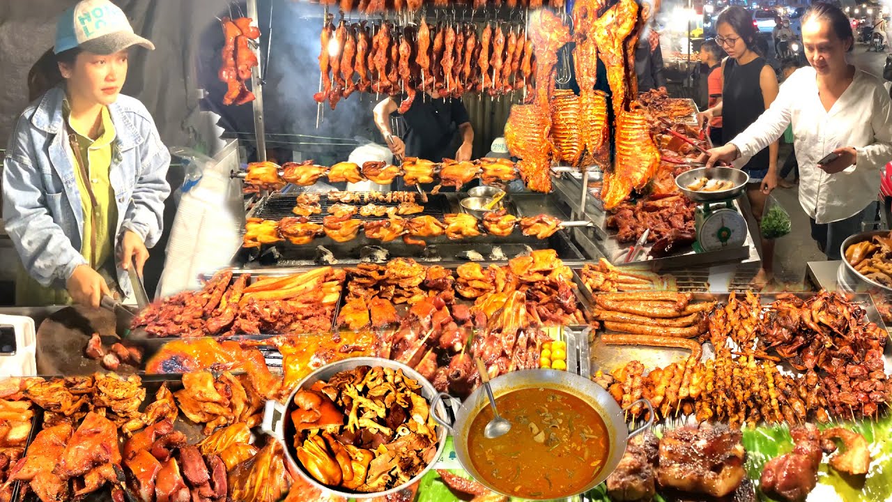 Wonderful Cambodian Street Food for Dinner at Tourl Tumpong Market ...