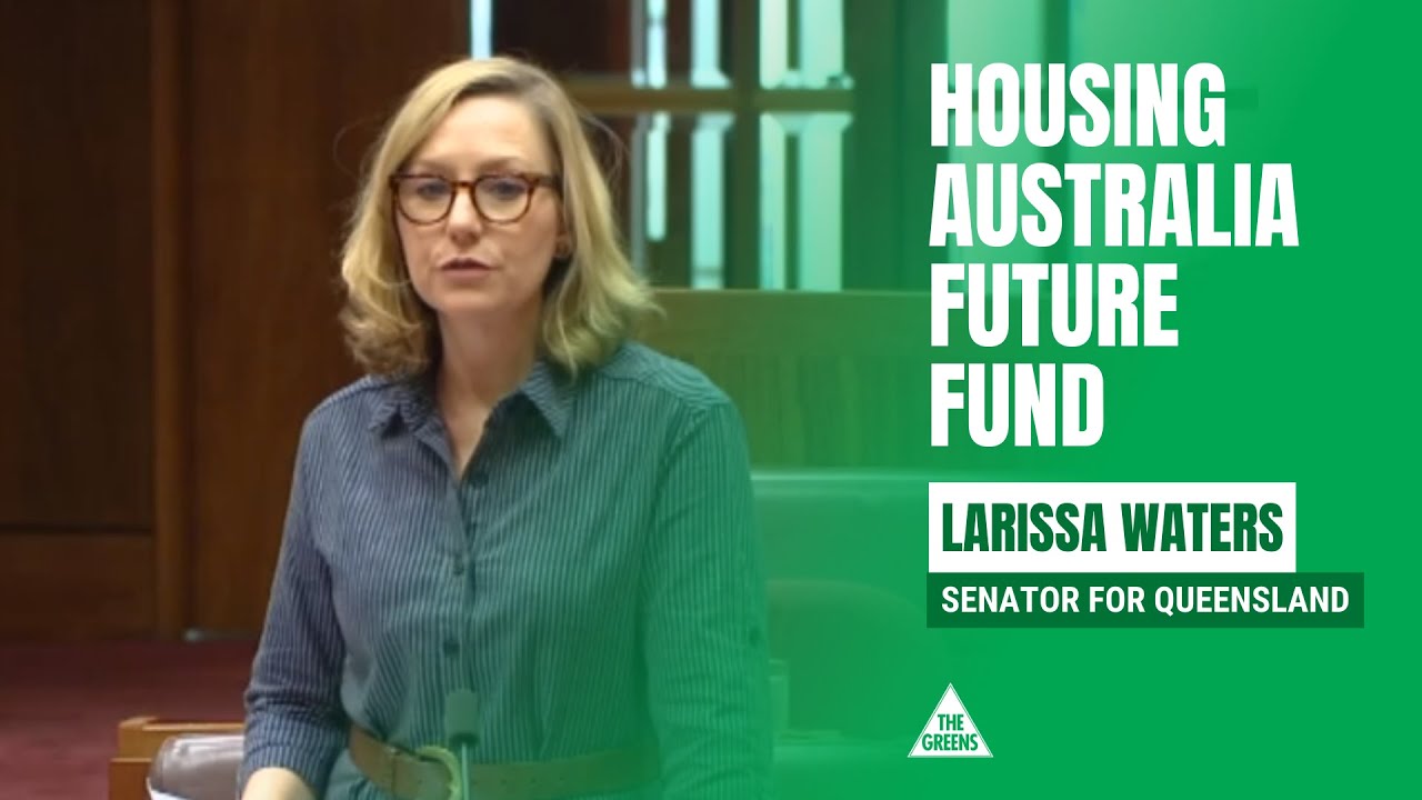 Senator Larissa Waters speaks on the Housing Australia Future Fund in ...