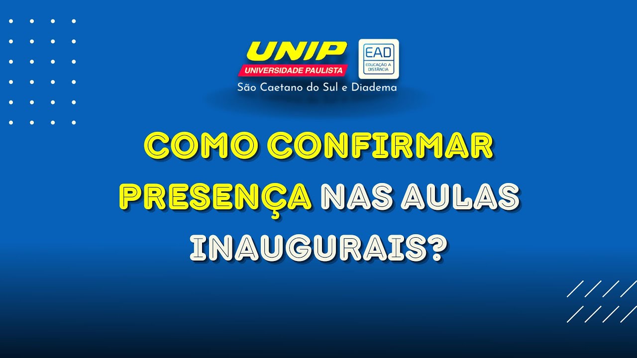 Como confirmar presença nas aulas inaugurais? - YouTube