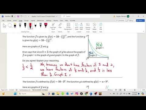 Algebra 1 Unit 5 Lesson 13 Practice Problems - YouTube