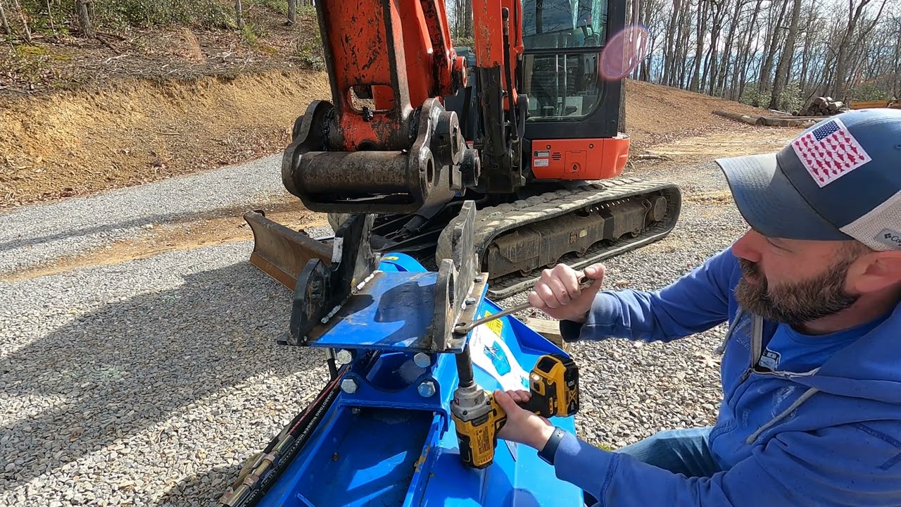 Adding a flail mower to my mini excavator - YouTube