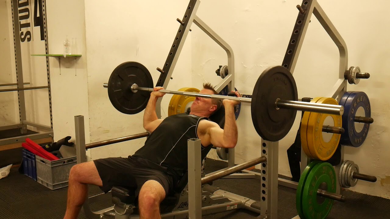 45 Degree Barbell Bench Press 1&1/4 - YouTube