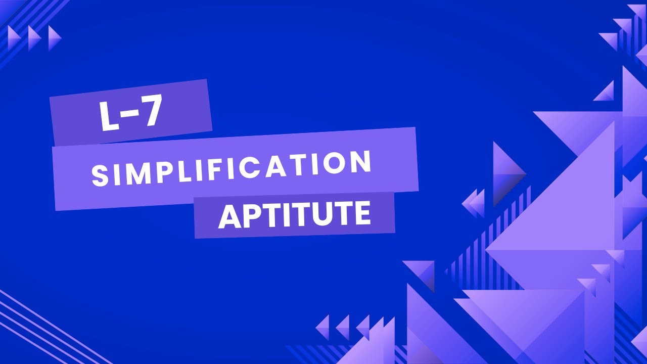 L-7 Simplification | Quantitative Aptitude - YouTube