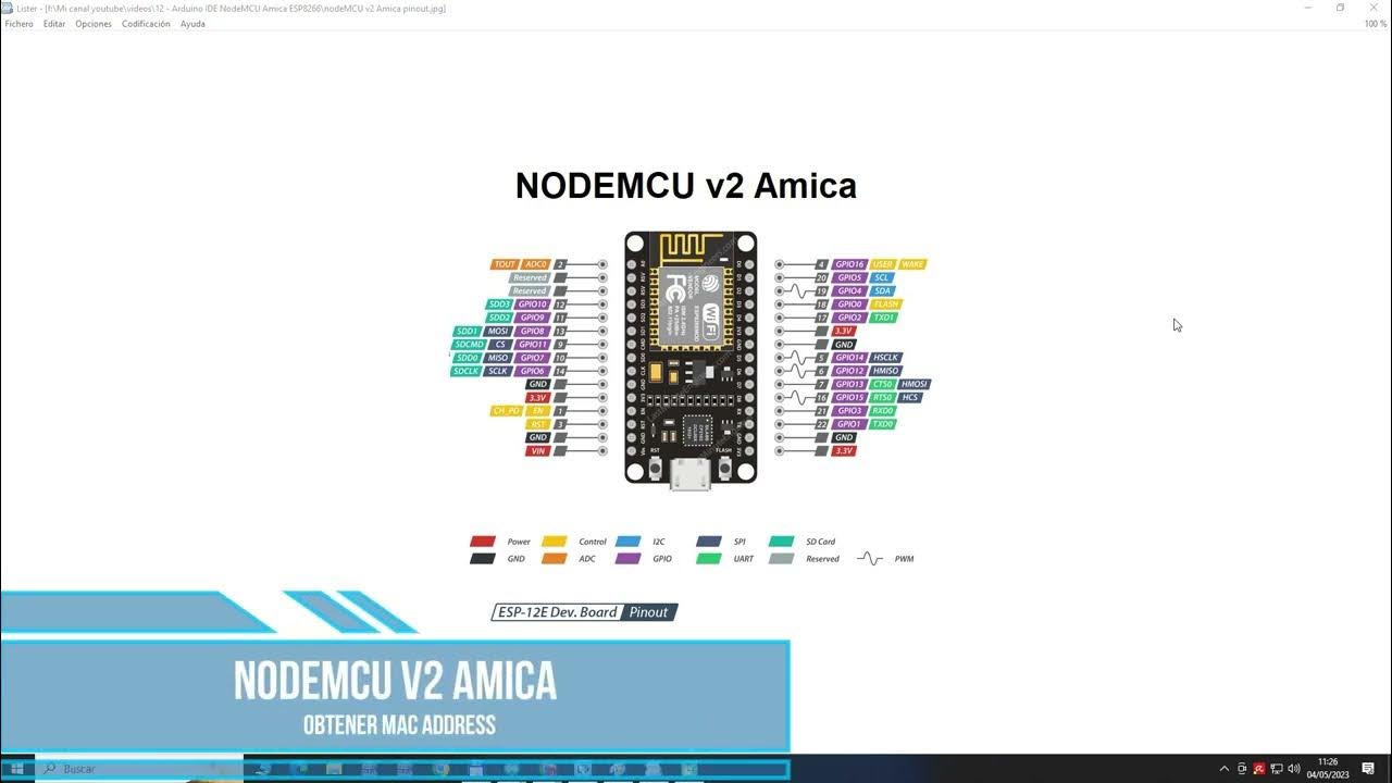 NodeMCU v2 Amica obtener la MAC ADDRESS - YouTube