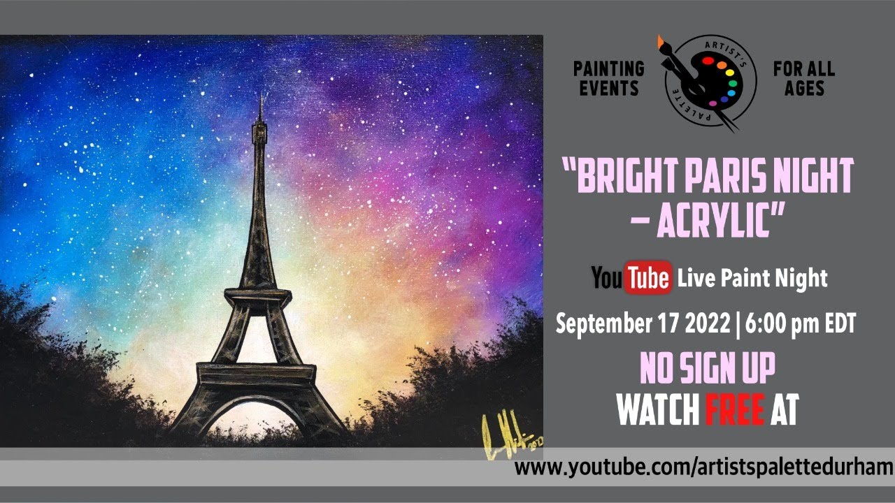 Bright Paris Night - Acrylic Painting Tutorial - YouTube