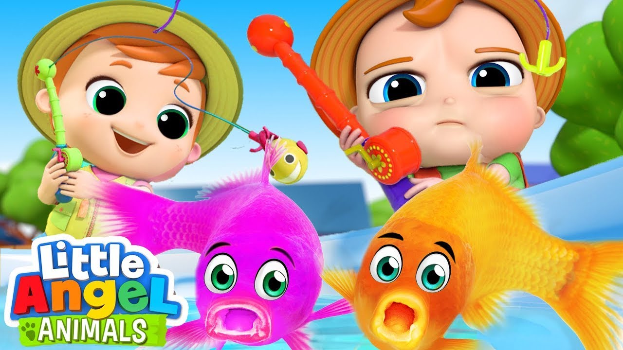 10 Little Fishies | Little Angel | Kids Show | Toddler Learning ...
