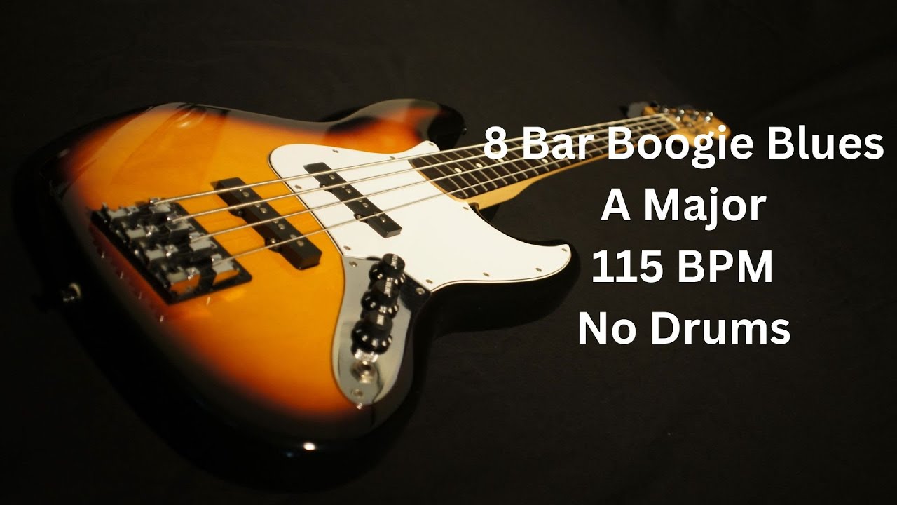 8 Bar Boogie Blues A Major 115 BPM No Drums Backing Track - YouTube