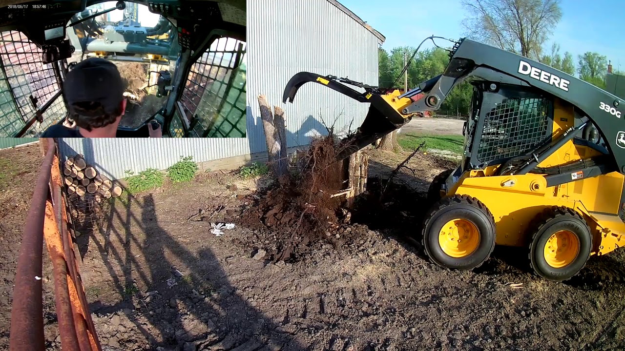 Stump Grapple Bucket in Action | Stump Removal - YouTube