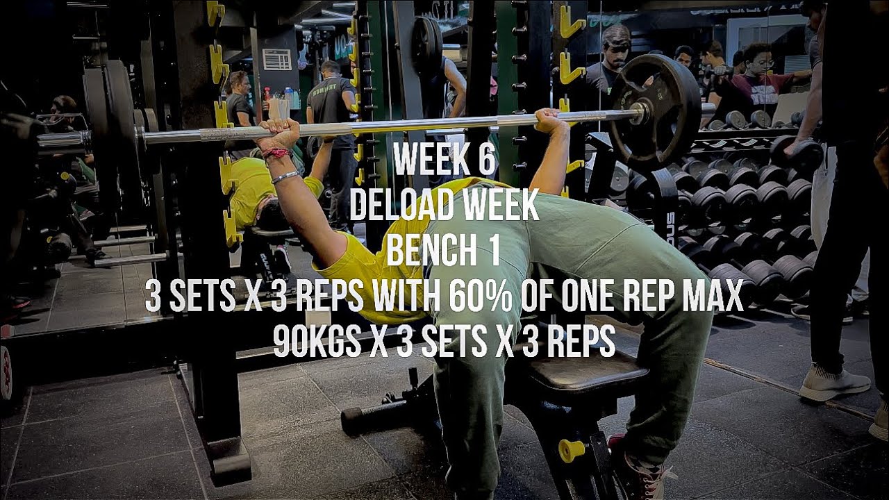 WEEK 6 DELOAD WEEK | 3 SETS X 3 REPS WITH 60% OF ONE REP MAX - YouTube