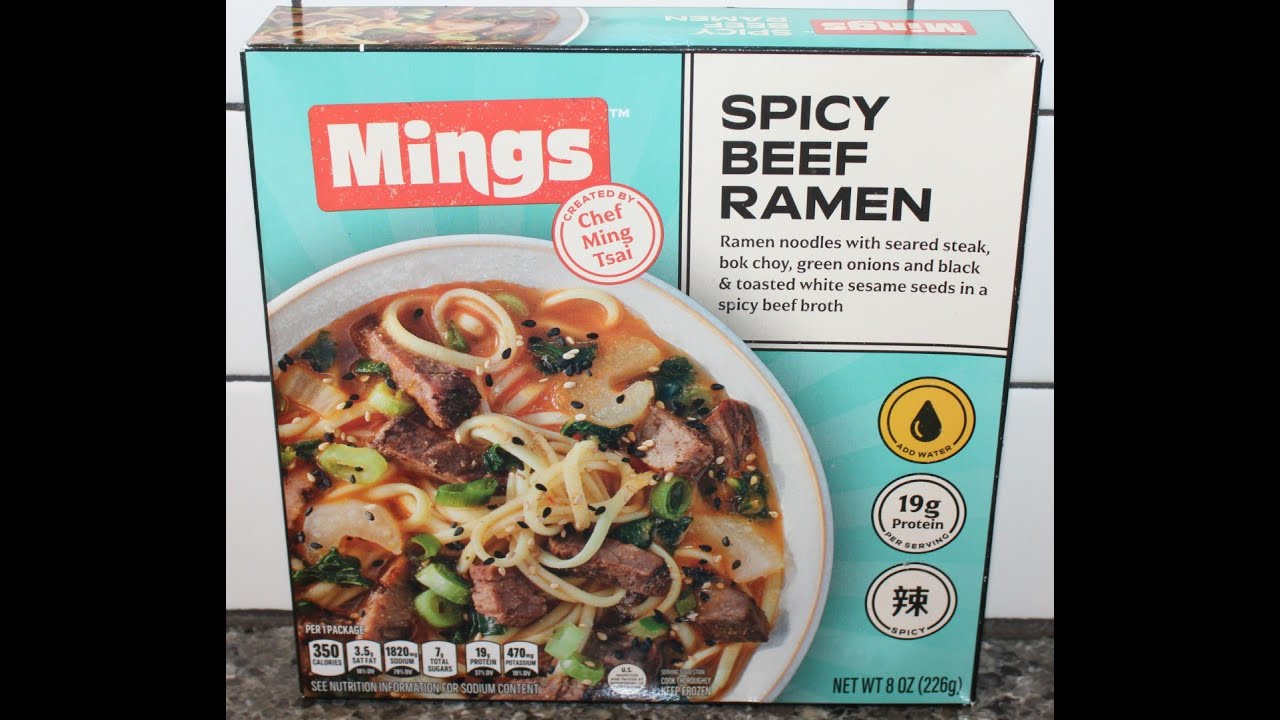 Mings by Chef Ming Tsai: Spicy Beef Ramen Frozen Meal Review - YouTube