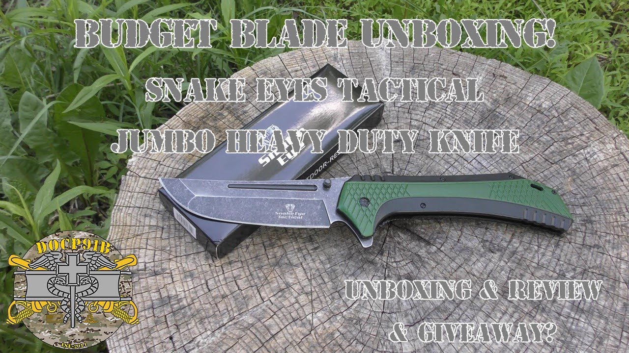 Budget Blade Unboxing - Snake Eyes Tactical Jumbo Heavy Duty Knife ...