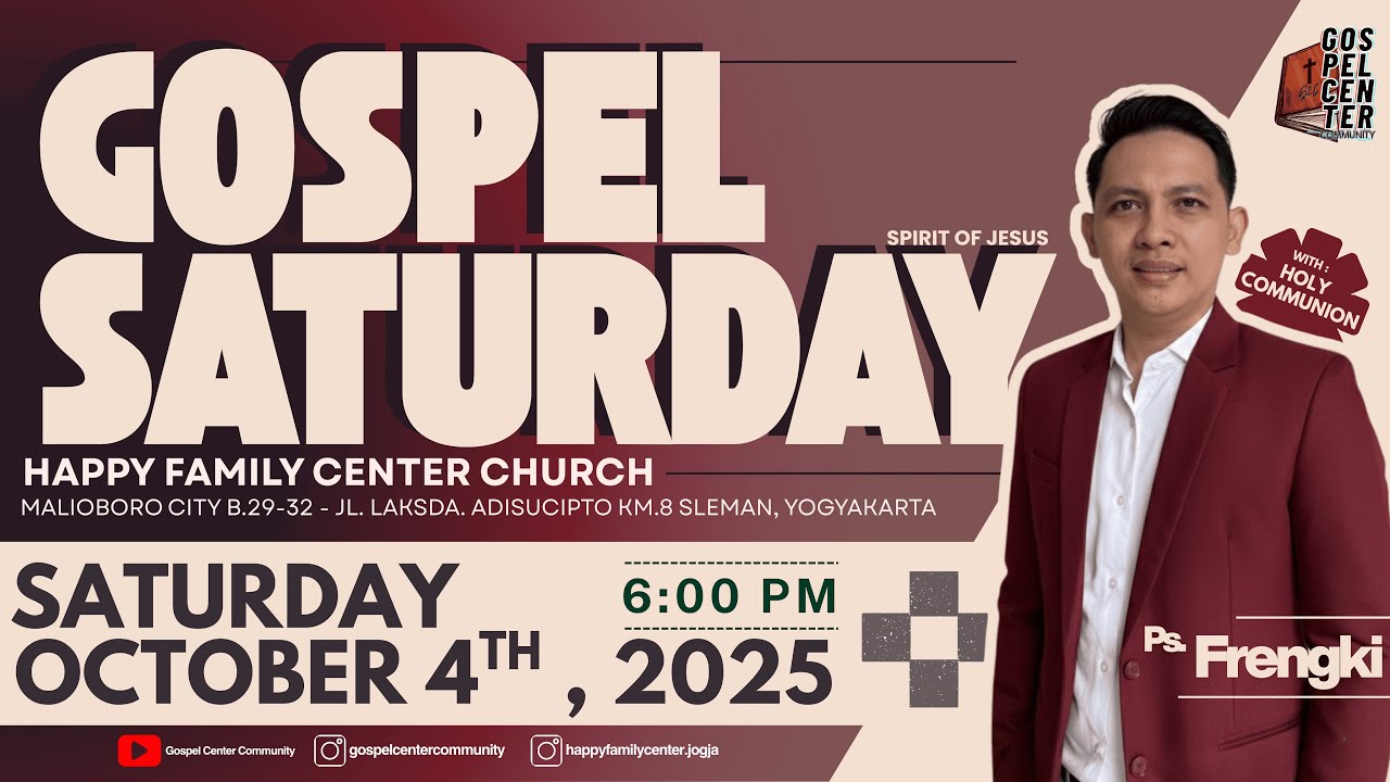 GOSPEL SATURDAY | 04 OKTOBER 2025 | PK. 18.00 WIB | Ps. FRENGKY BAGANU ...
