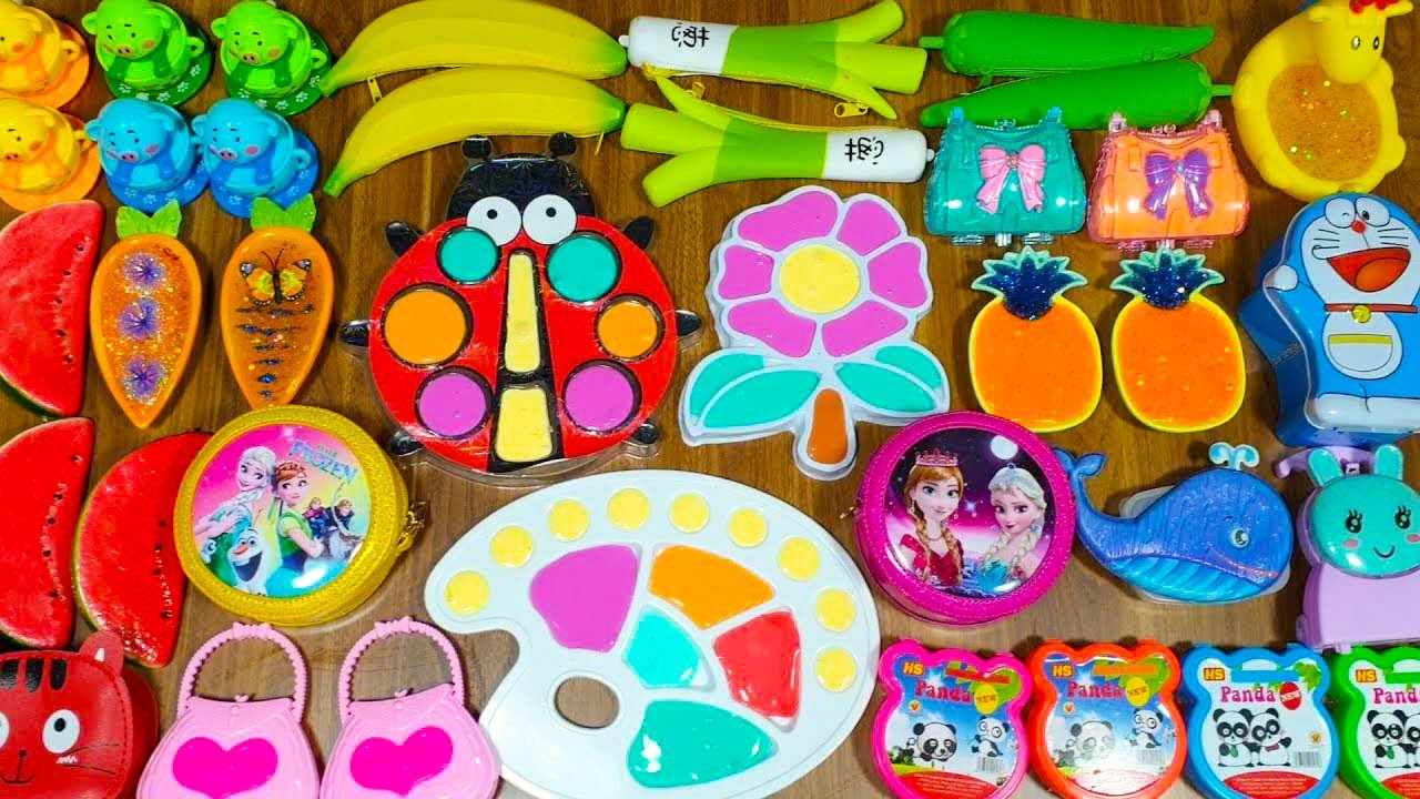 Mixing clay and many things into slime ! Satisfying slime video ! Alex ...