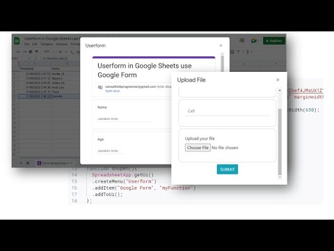 Google Apps Script - Create Userform in Google Sheets use Google Form Part 2: With Upload ...