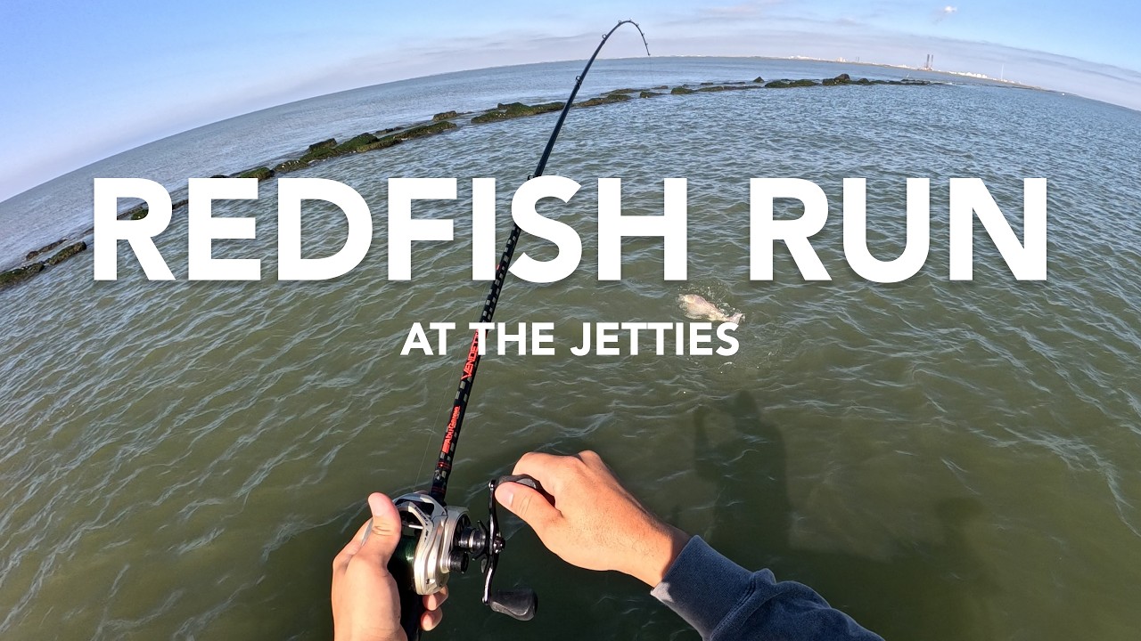 THIS is the BEST time for fishing the JETTY | Redfish Run | Texas Jetty ...