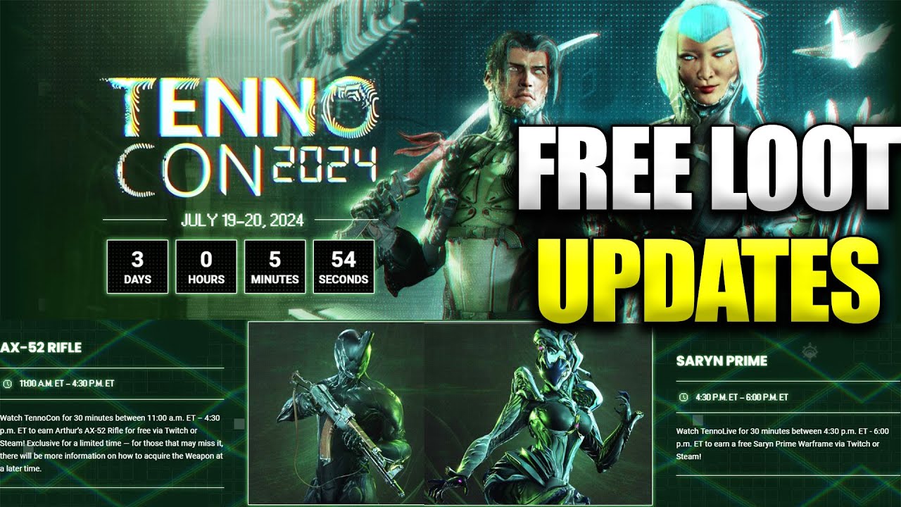 Free Saryn Prime AX-52 Rifle This Week Tennocon 2024! Warframe News And ...