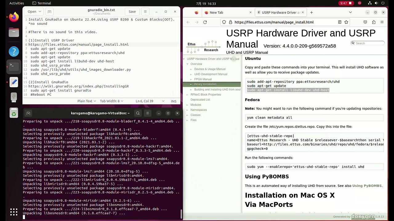 Install Gnuradio On Ubuntu 2204part12using Usrp B200 And Custum Blocksoot No Sound Youtube