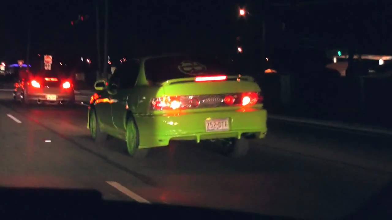 Riced out car leaning like a cholo. (Kawasaki green rice content) - YouTube