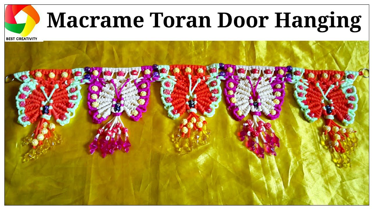 Easy Macrame Toran Door Hanging tutorial | Butterfly Design - YouTube