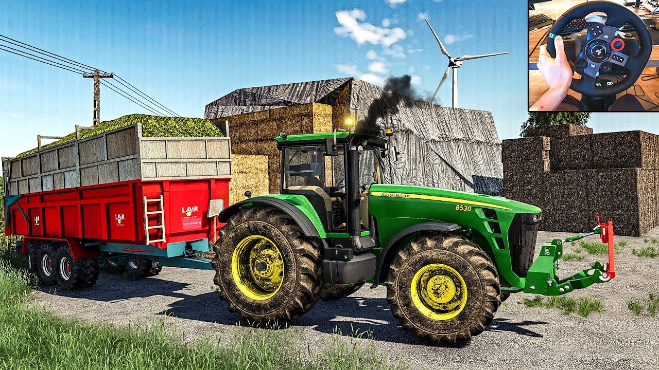 John Deere 8530 at Silage - Farming Simulator 19 | Logitech g29 ...