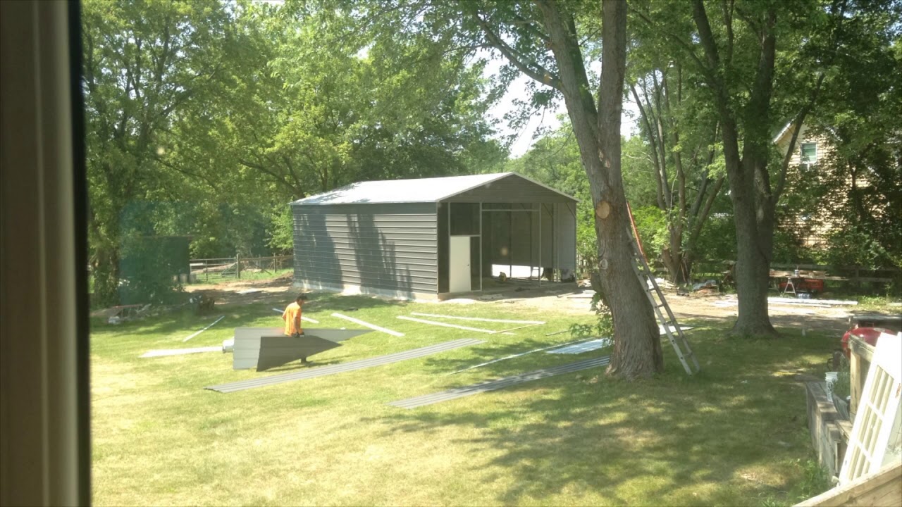 American Steel Carport Assembly - YouTube