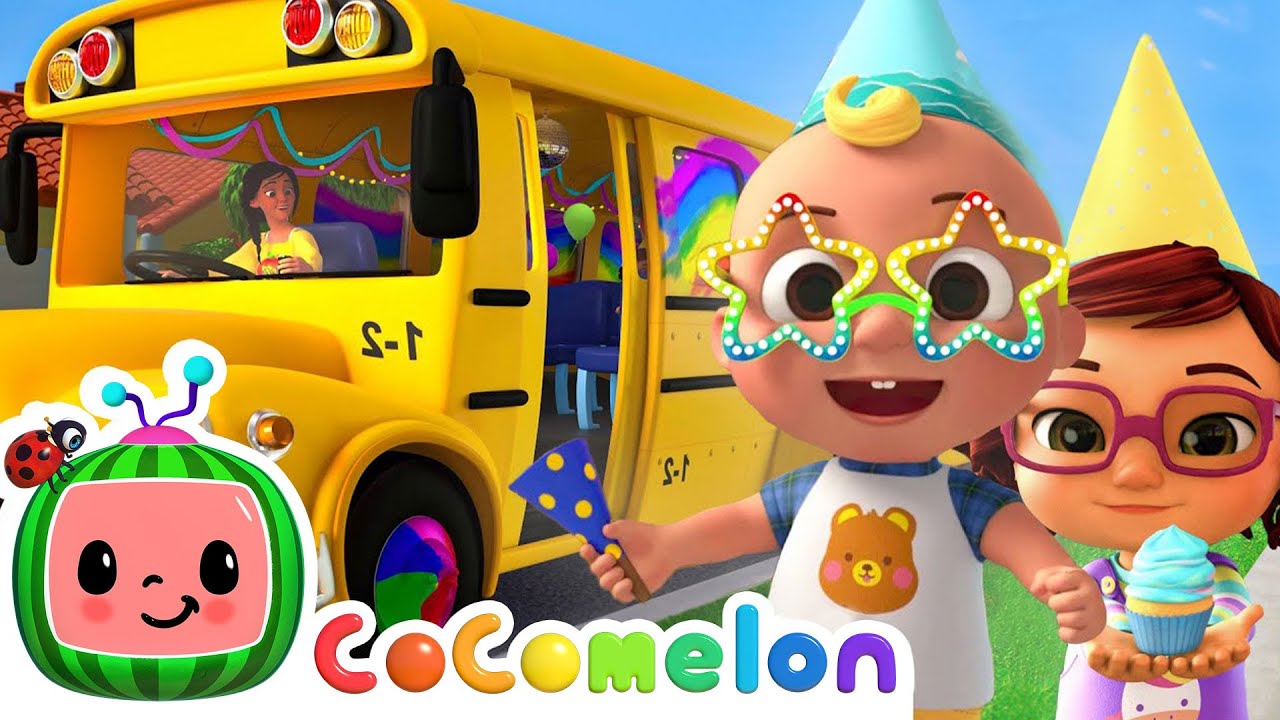 Wheels on the Birthday Bus Go Round and Round | CoComelon Kids Songs ...