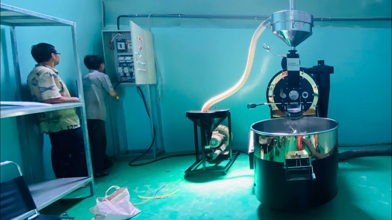 Máy thổi liệu cà phê nhân, bộ thổi liệu, nạp liệu, bộ cấp liệu cafe nhân, Coffee Loader 15kg ...