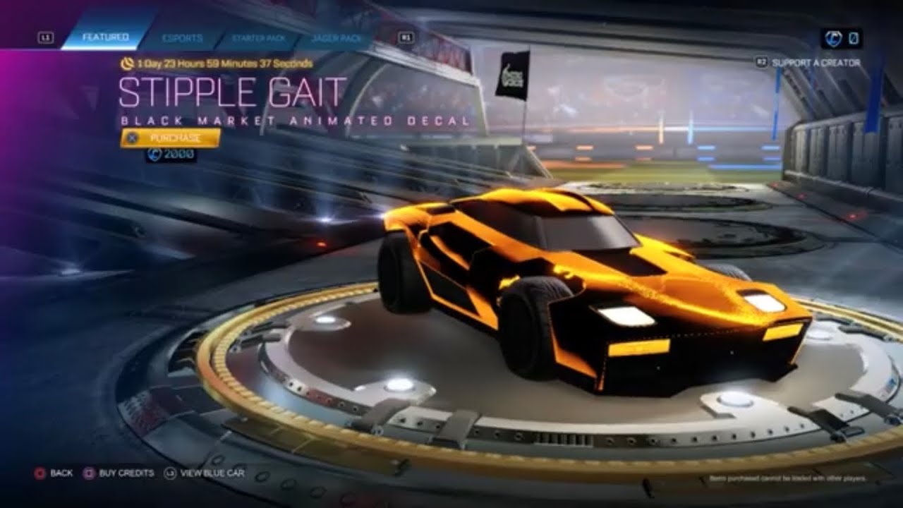 ROCKET LEAGUE ITEM SHOP *NEW* STIPPLE GATE MYSTERY DECAL - YouTube