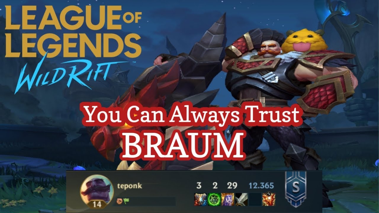 WILD RIFT BRAUM SUPPORT | LEAGUE OF LEGEND WILDRIFT GAMEPLAY - YouTube