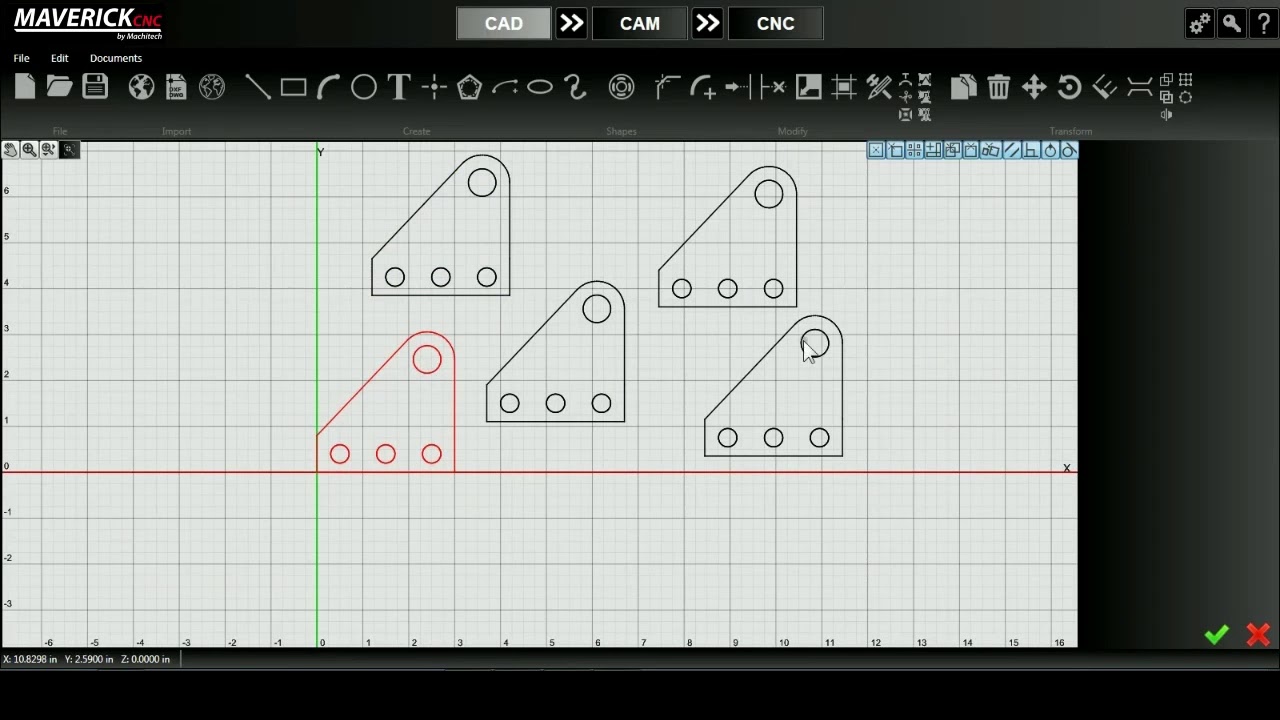 How To Copy, Cut, Move, Rotate and Mirror using MaverickCNC CAD/CAM/CNC ...