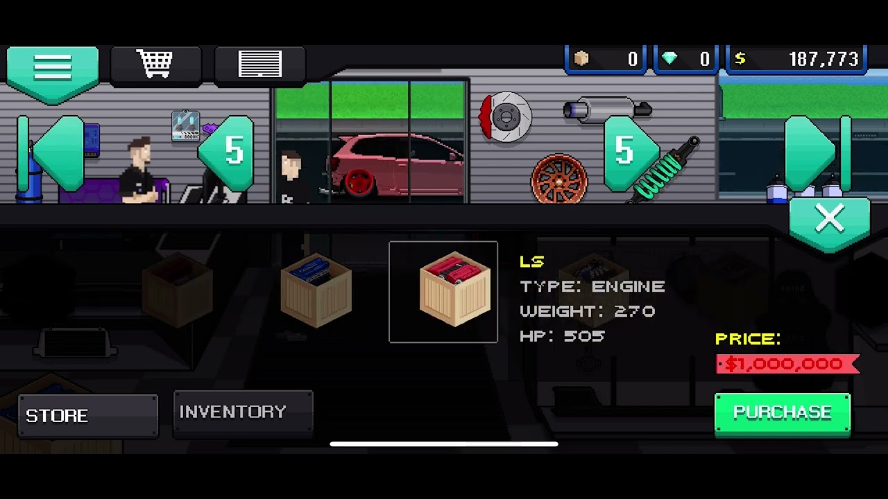 Playing Pixel Car Racer with my hellcat that goes ...