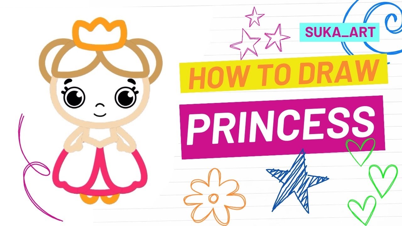 Easy Draw Princess | How to Draw Princess | Drawing Coloring Painting ...
