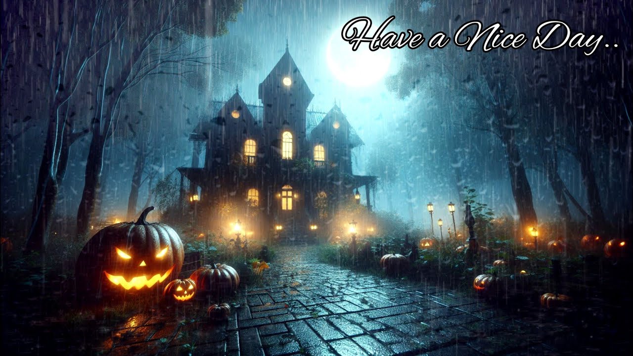 ⛈️ The Atmosphere of a Spooky Haunted House with Heavy Rain and Thunder ...