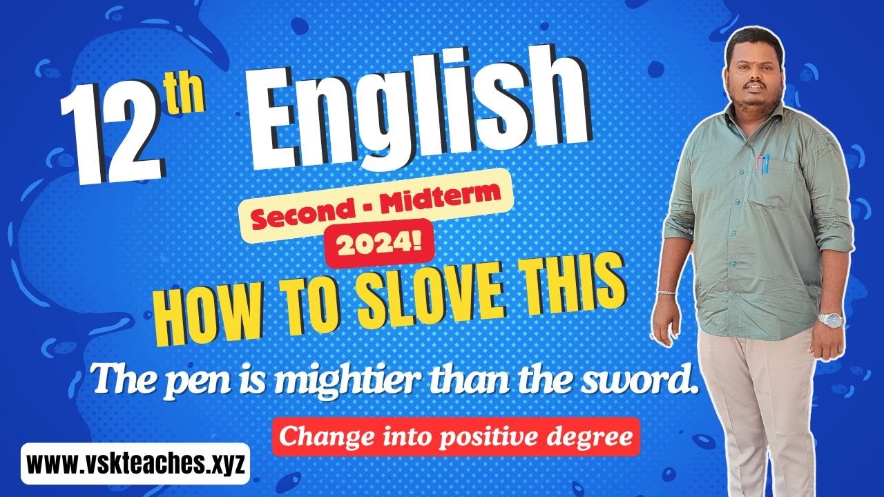 12th English 2nd midterm exam 2 mark grammar explanation in Tamil | Video 1 - YouTube
