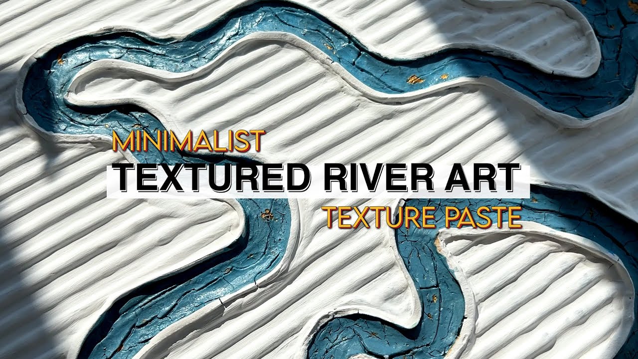 Creating minimalist abstract RIVER painting | Textured art with texture ...