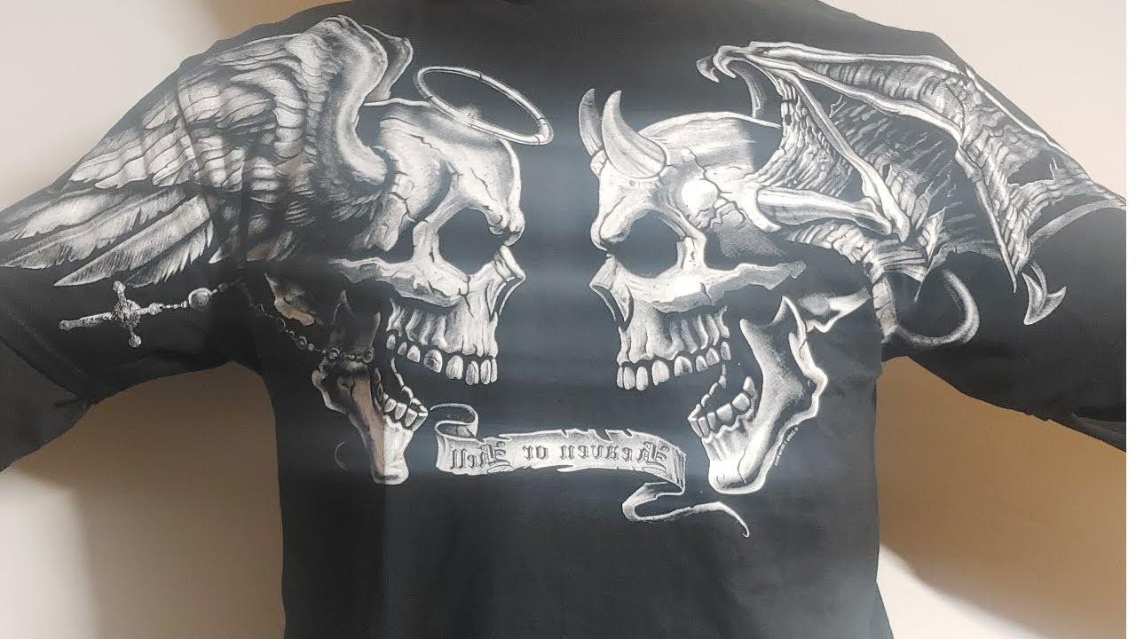 Liquid Blue Men's Good vs Evil T Shirt (Try On - Review) - YouTube