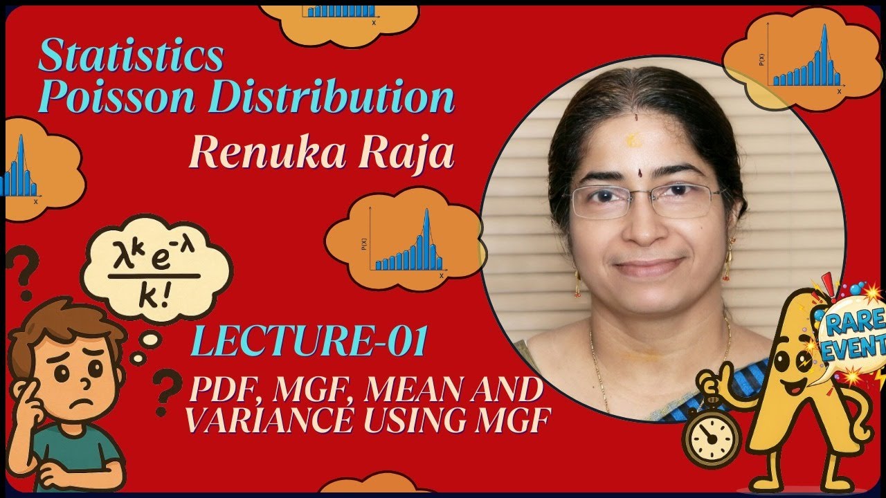 Poisson Distribution- 01: pdf, mgf, mean and variance using mgf - YouTube