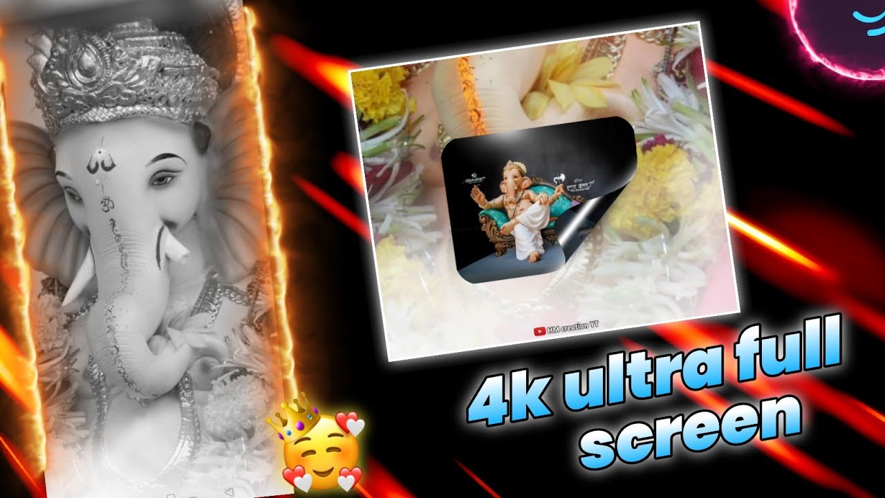 Ganpati Bappa Video Editing 🌺 | 4k Full Screen Ultra | Ganpati Bappa ...